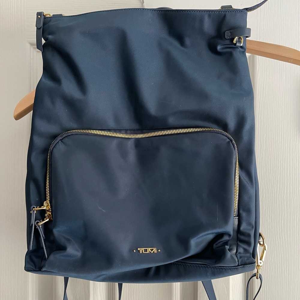 Tumi Backpack Navy Nylon Travel Bag - Gem